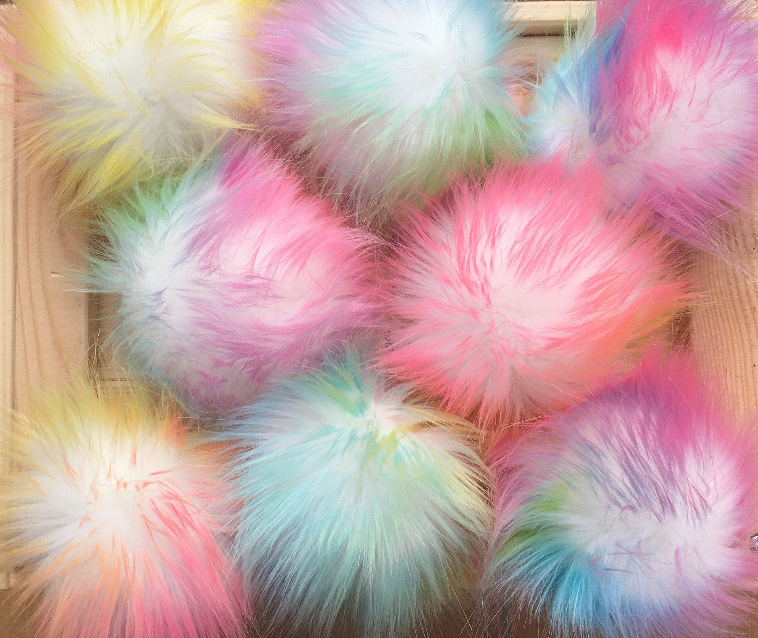 Faux fur pom poms - we have a lovely selection of luxury, soft, fluffy ...